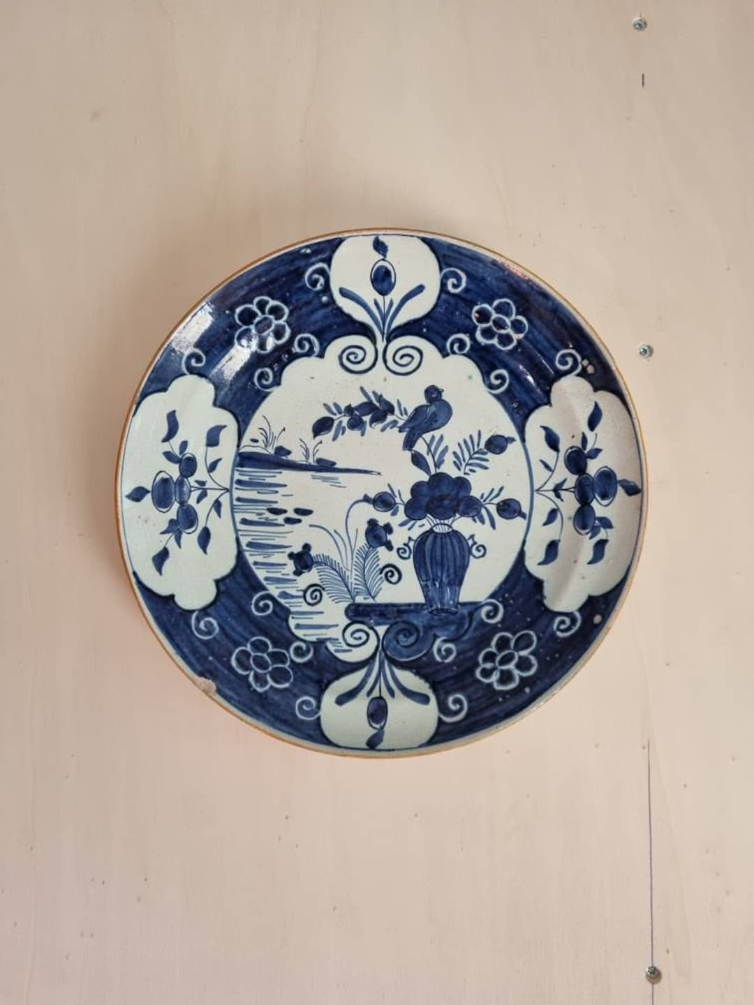 Antique 18th Century Delft Blue Wall Plate, Signature Pieter Adriaensz ...