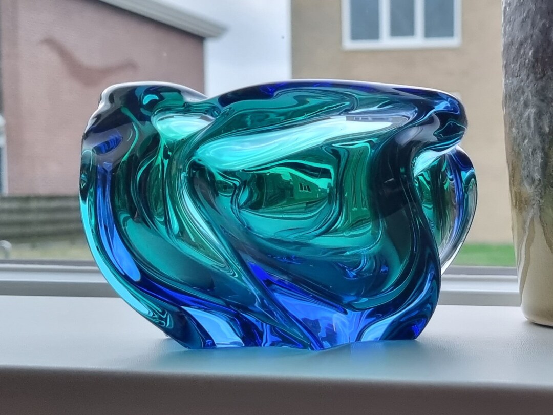 Vintage Design Ashtray Josef Hospodka for Chribska Glassworks, Early ...