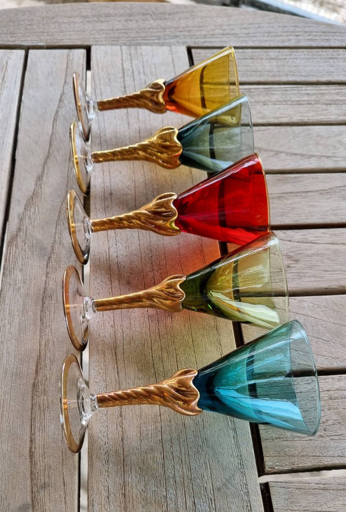 Tre Fuochi Murano Colored 24K Gold Shots Glasses - Etsy