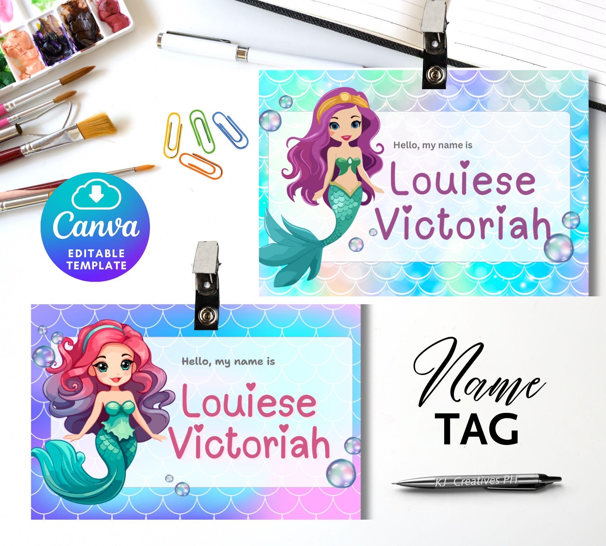 Under the Sea Name Tag: Editable School Labels (digital Download) - Etsy