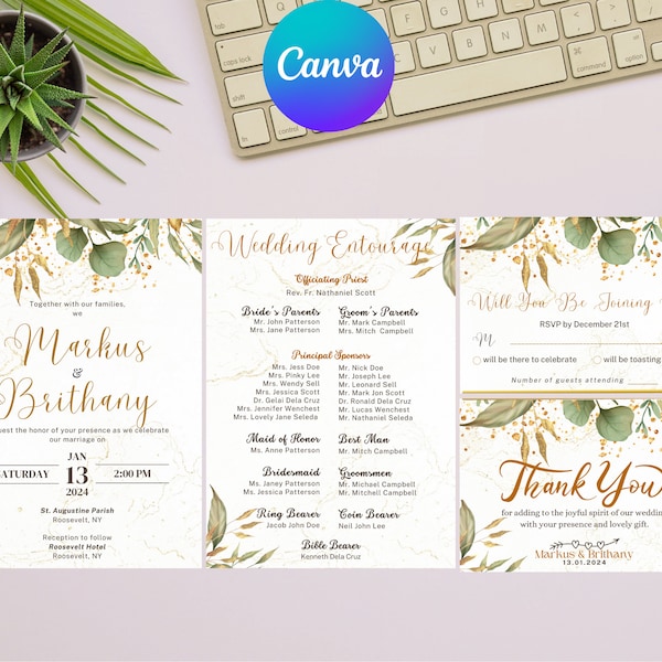 Wedding Invitation Entourage - Etsy