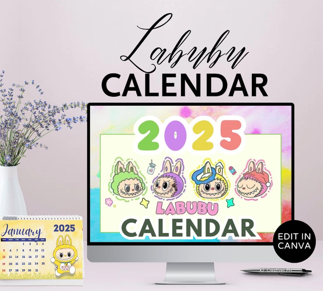 2025 Labubu Calendar, 2025 Monthly Printable Calendar MPC011 - Etsy