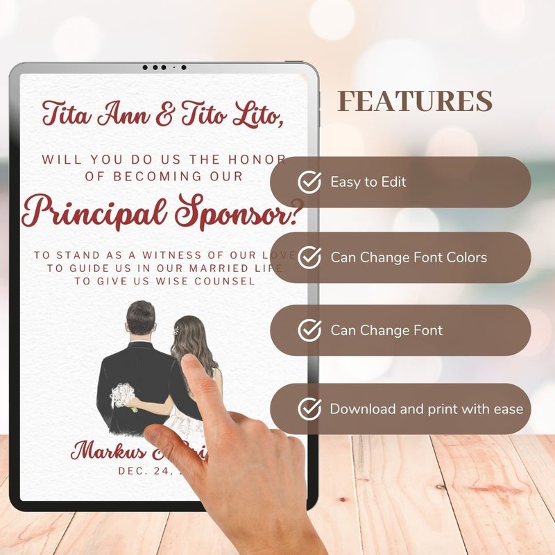 Principal Sponsors Wedding Invitation - Etsy