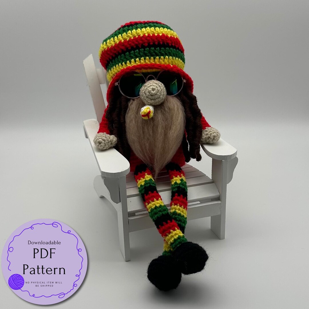 Rasta Gnome Crochet Pattern: Reggae Amigurumi (PDF) - Etsy