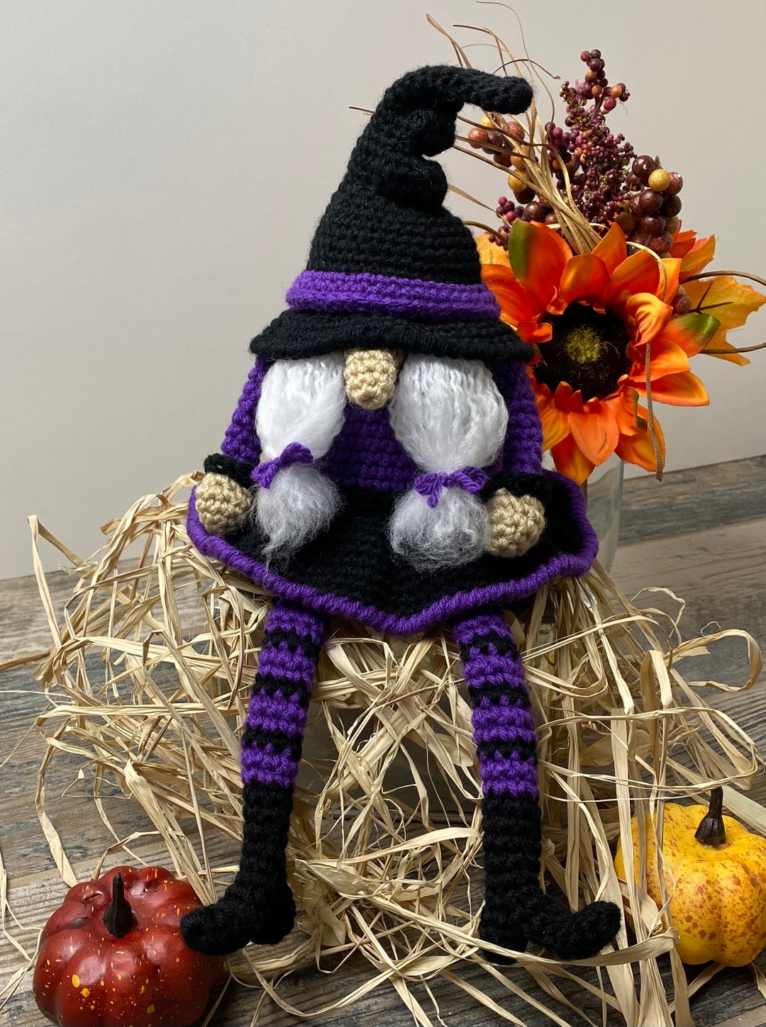 Crochet Pattern Halloween Fall, Crochet Gnome Witch Halloween Fall ...