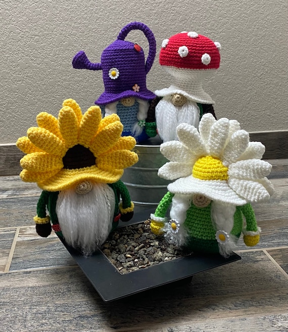 Tutorials Kits & How To garden gnome statue Spring gnome crochet ...