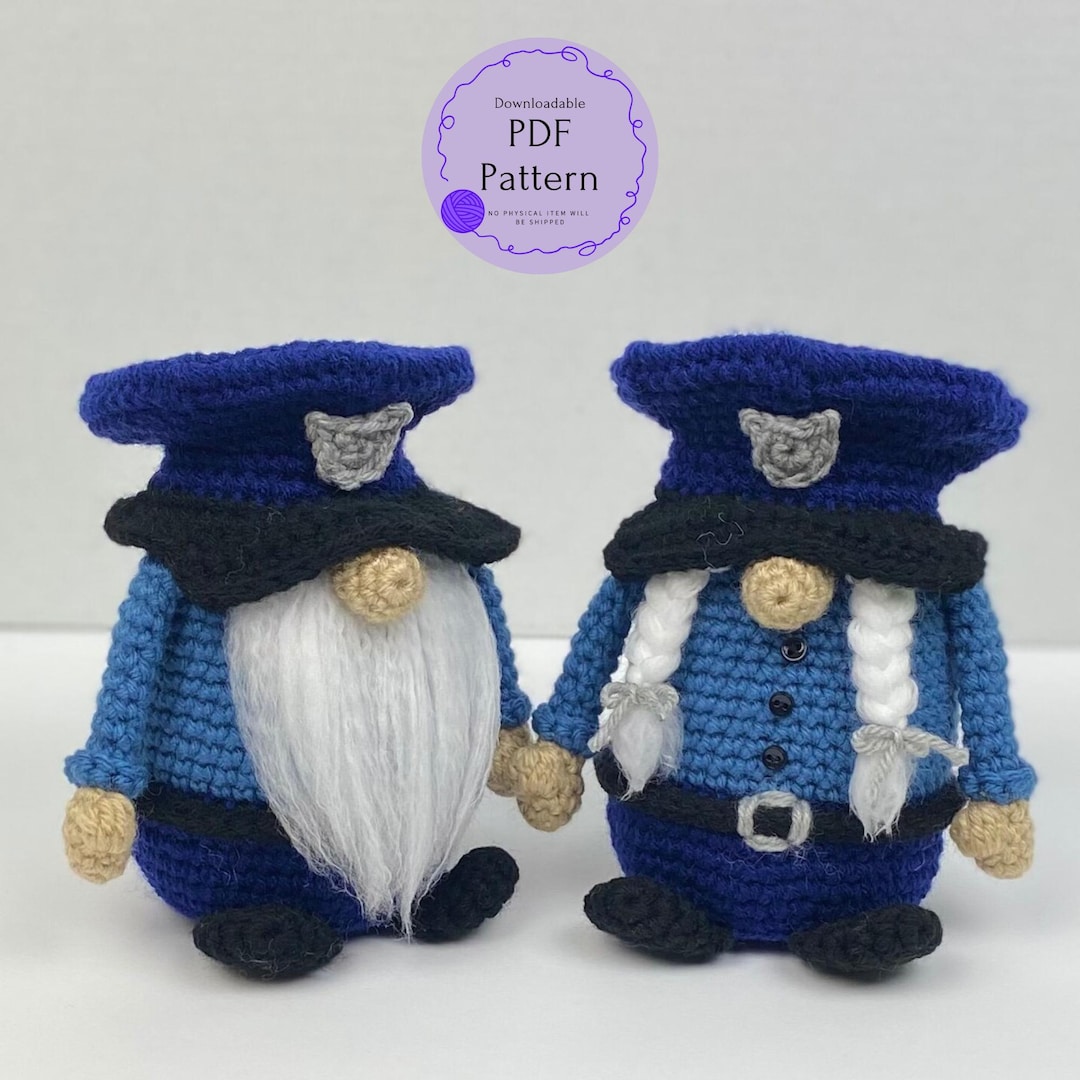 Crochet Police Officer Gnome Pattern – Amigurumi Police Gift for Father ...