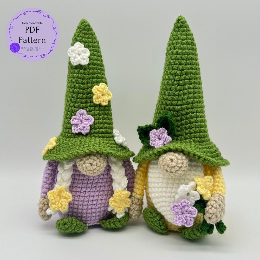 Customizable Spring Gnome Pattern – Boy/girl PDF With Hair or Beard ...