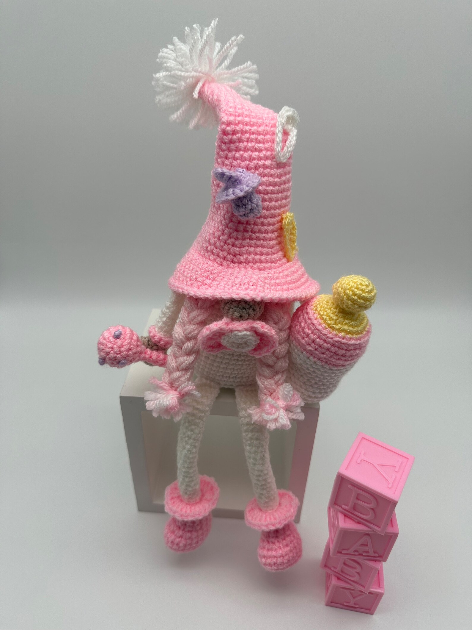 Baby Shower Crochet Gnome Amigurumi Pattern — Gender Reveal Party Gonk ...