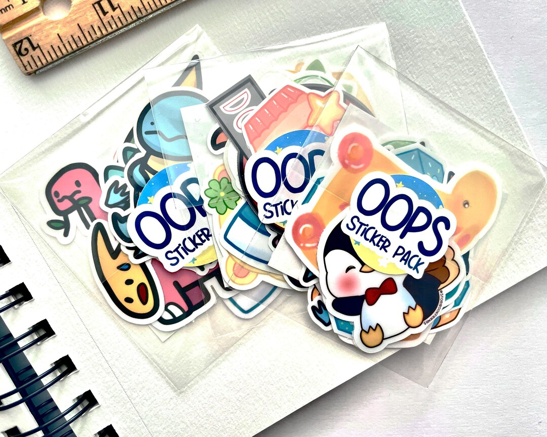 Oops Bag Variety Mystery Sticker Pack, 7 Random Stickers - Etsy
