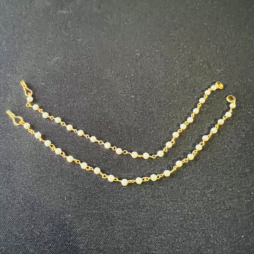 Pearl Ear Chain: Indian Kaan Chain, Hair Accessory - Etsy