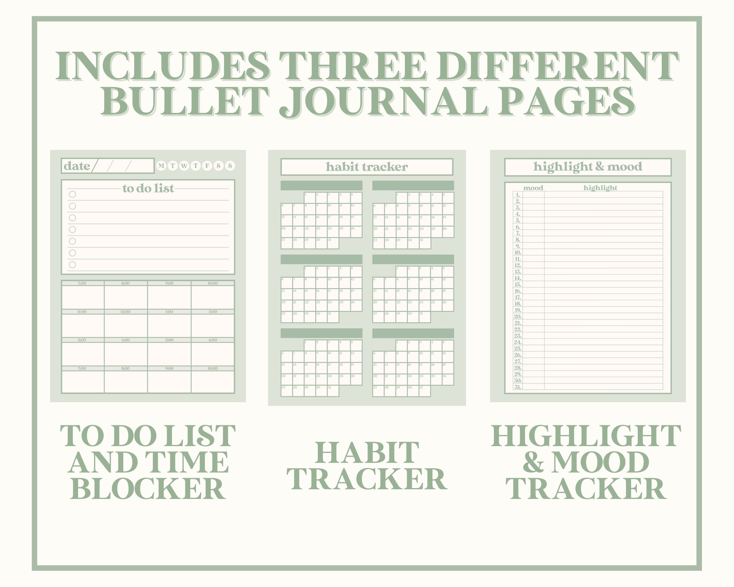 Digital Bullet Journal Bundle || to Do List, Mood Tracker, Habit ...