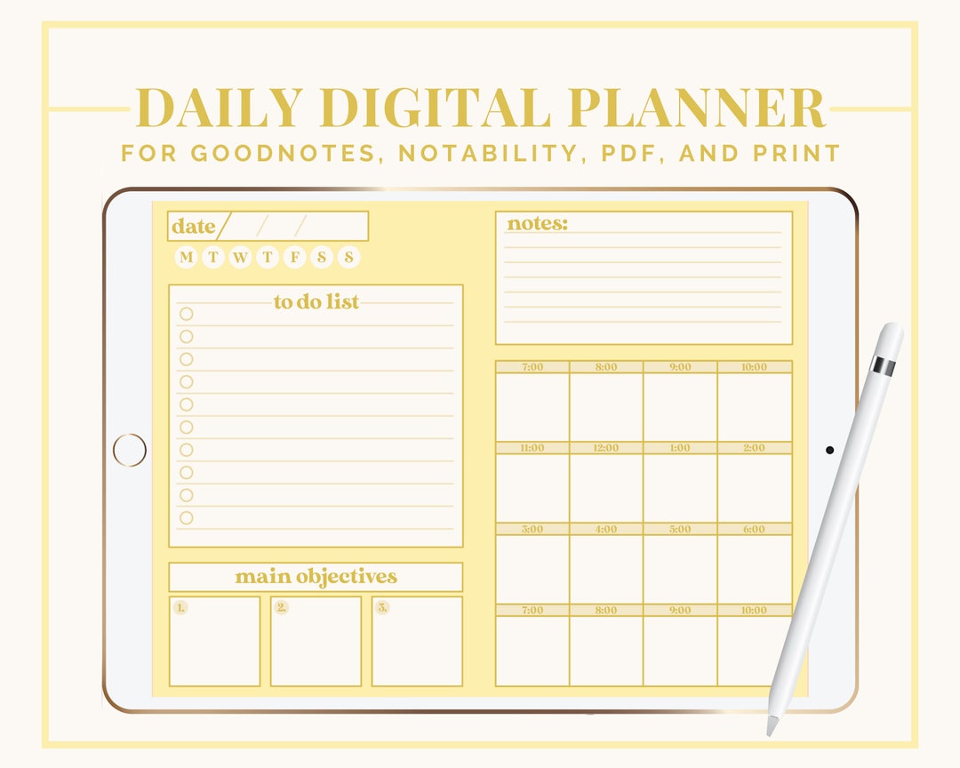 Daily Digital Planner (honey) || Time Blocking, to Do List, Goodnotes ...