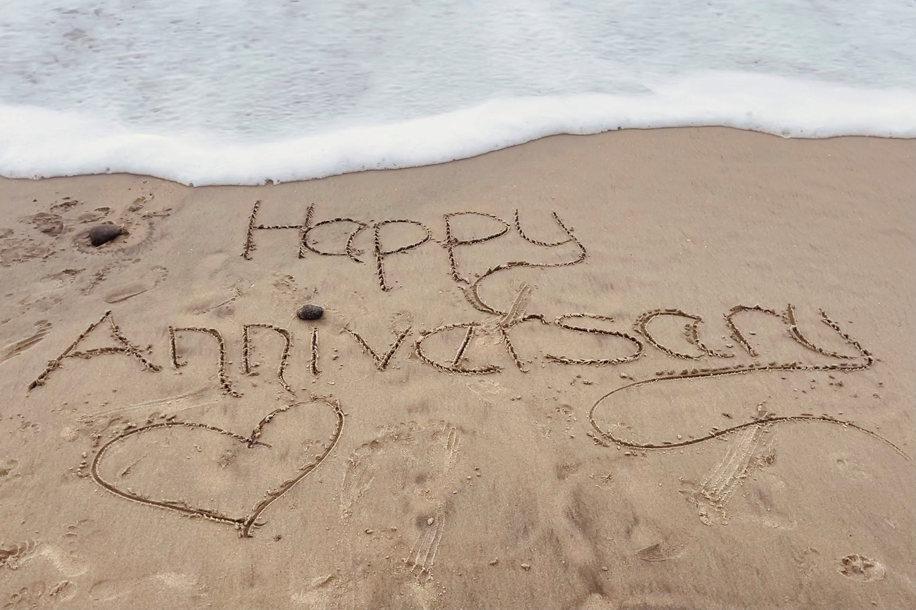 Custom Anniversary Beach Cards Written in the Sand - Etsy