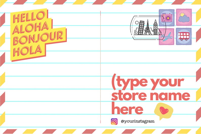 BEST Bundle and Value Name and Thank You Card in Postcard Theme - Etsy