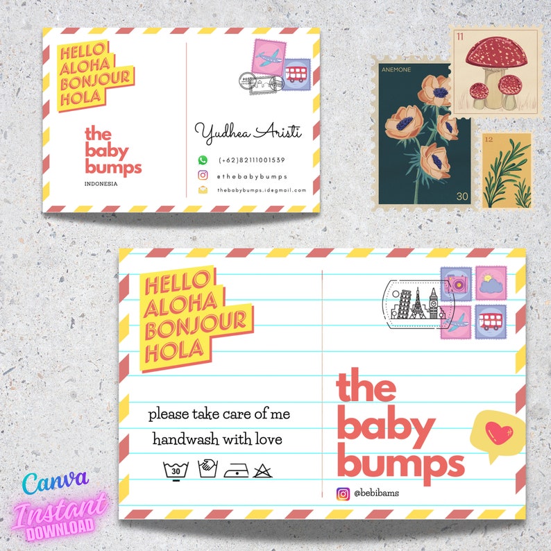 BEST Bundle and Value Name and Thank You Card in Postcard Theme - Etsy