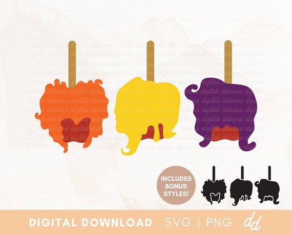 Halloween Candy Apples SVG PNG Bundle Spooky Apples SVG - Etsy