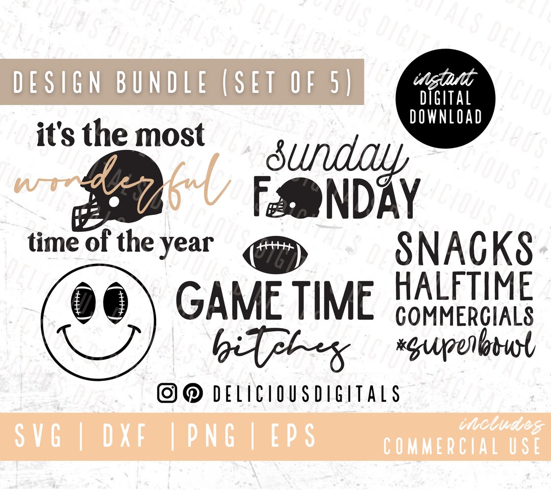 Funny Football SVG Bundle - Football Shirts - Superbowl Svg Bundle ...