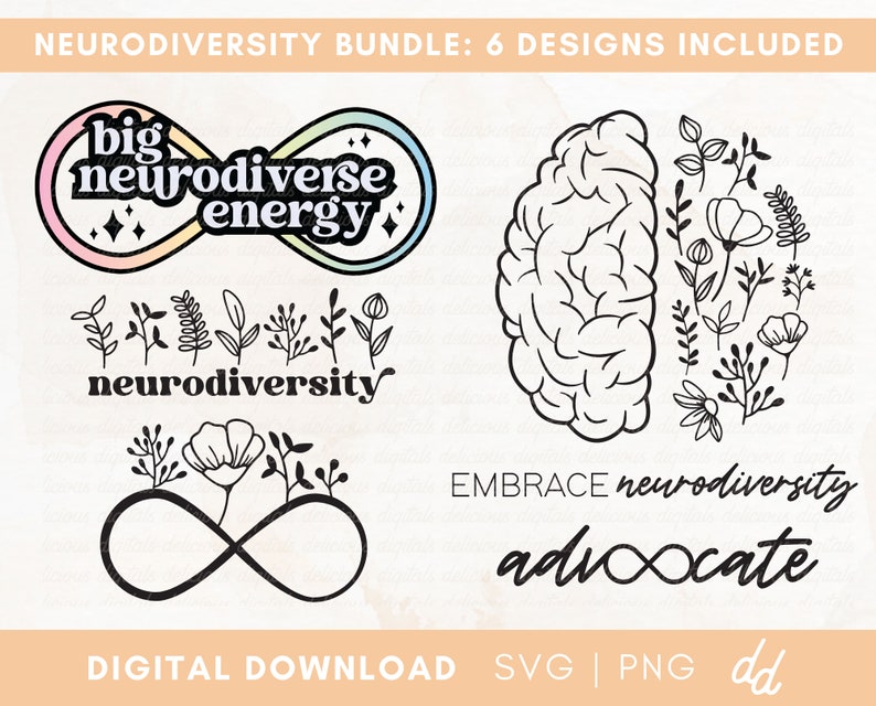 Neurodiversity SVG Bundle Cut File Embrace Neurodiversity - Etsy