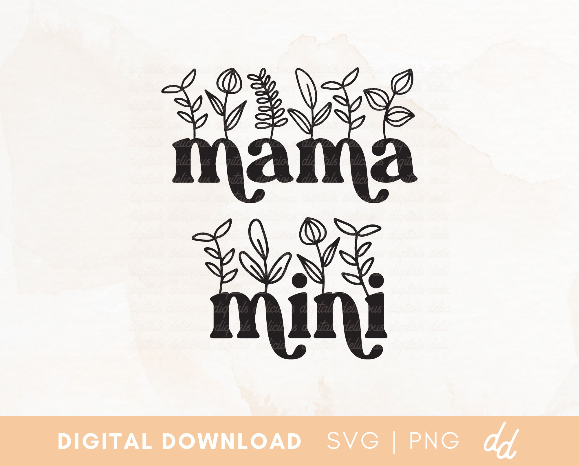 Mama and Mini Retro SVG Cut File - Mama and Me Shirts - Mother's Day ...