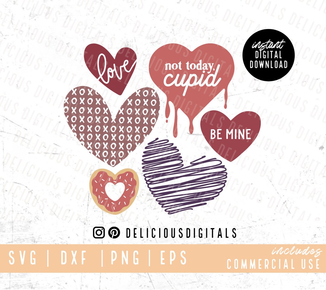 Hearts Svg Bundle - Valentine Svg Bundle - Valentine Heart Svg ...