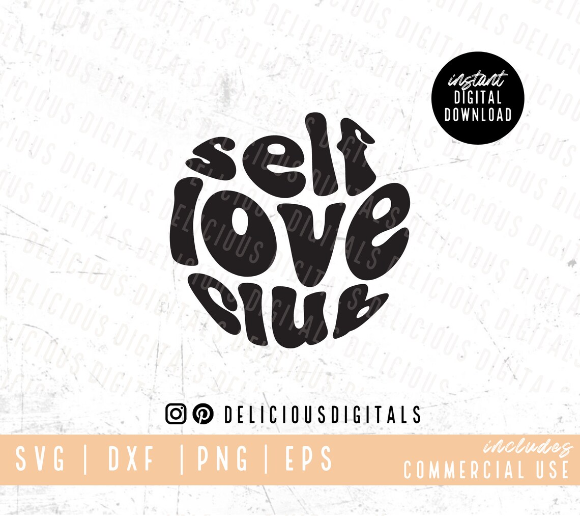 Self Love Club SVG Valentines Day SVG PNG Commercial Use - Etsy