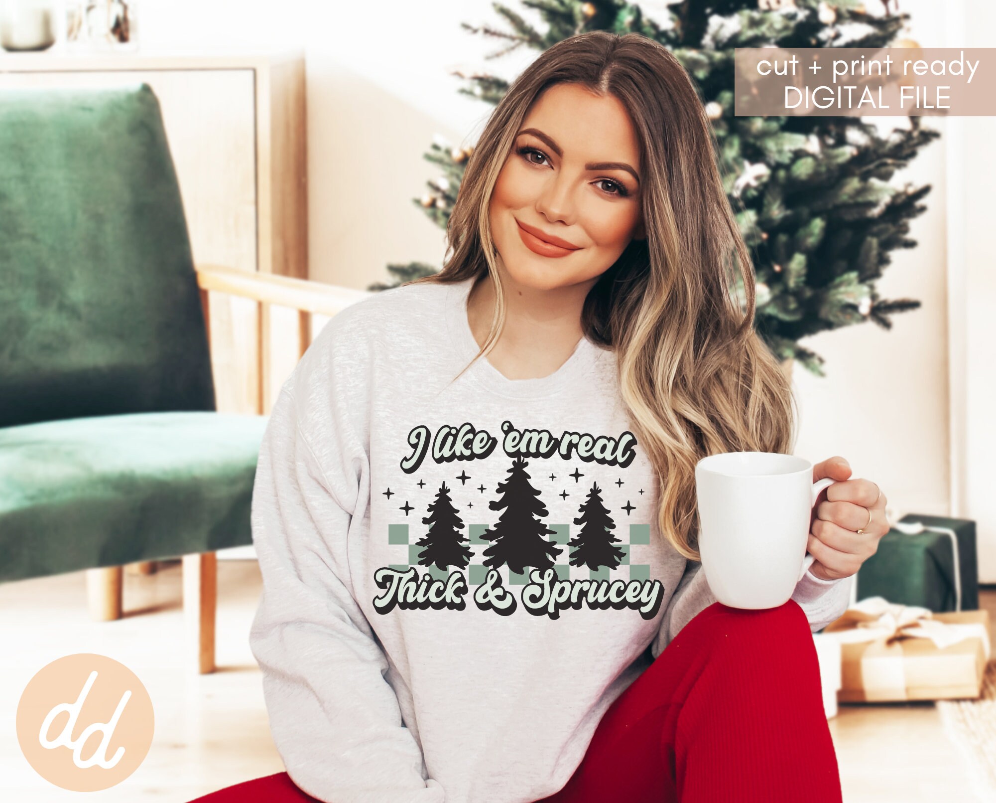 Thick and Spruce SVG Christmas Trees Svg I Like Em Real - Etsy