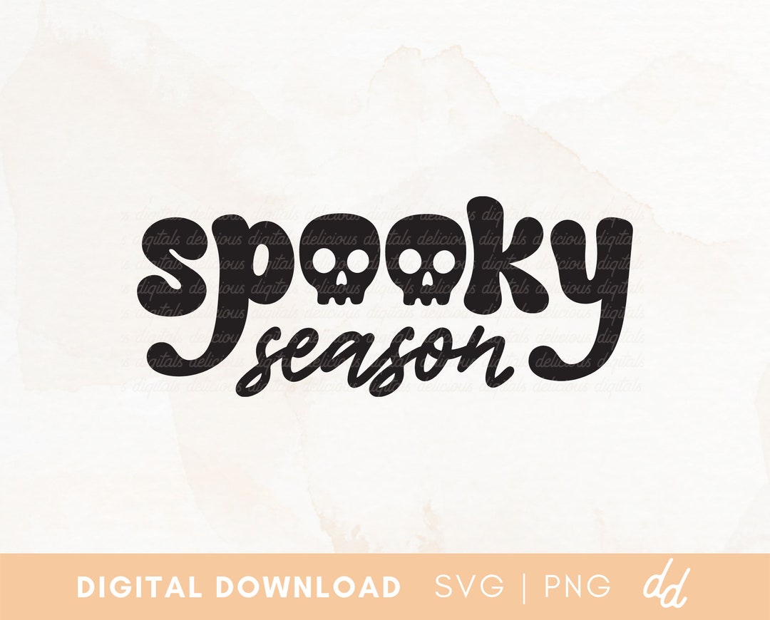 Spooky Season Skull SVG Cut File, Funny Halloween SVG, Funny Fall SVG ...