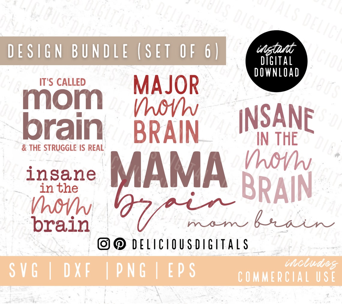 Mom Brain SVG Insane in the Mom Brain SVG Funny Mom Svg | Etsy