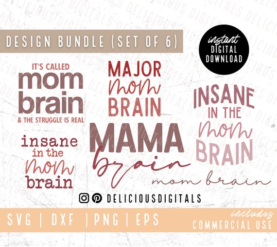Mom Brain SVG Insane in the Mom Brain SVG Funny Mom Svg | Etsy