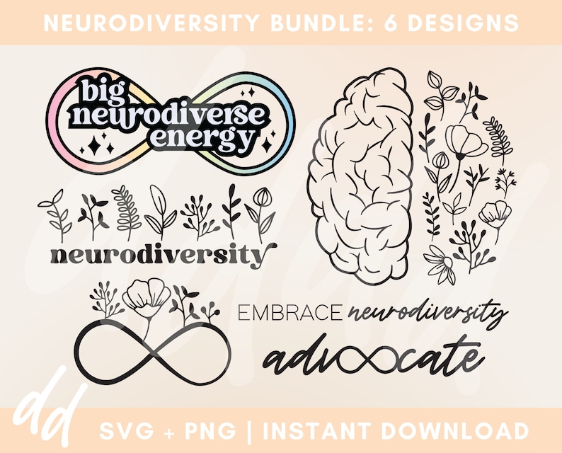 Neurodiversity SVG Bundle Cut File Embrace Neurodiversity - Etsy