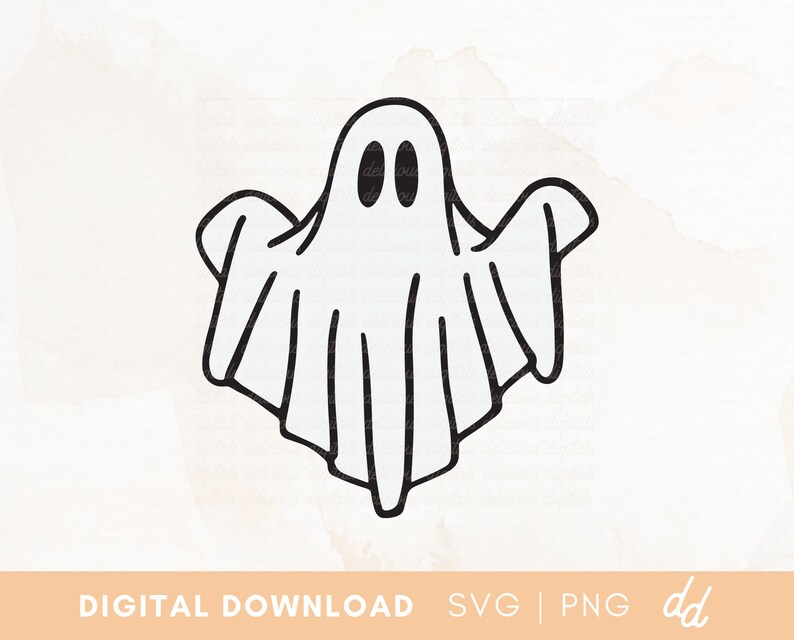 Spooky Vibes Ghost SVG PNG Bundle Cute Ghost SVG Retro - Etsy