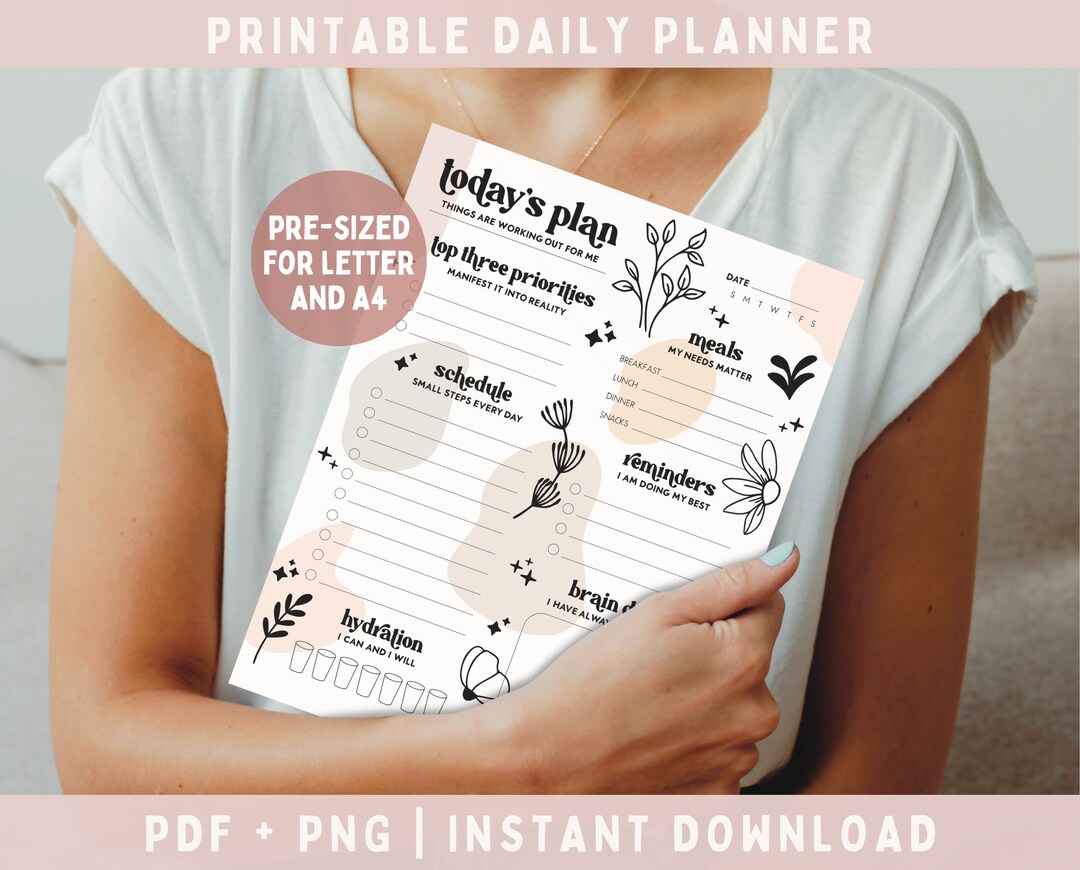 Daily Reminders Printable Planner, Affirmations Printable, Daily ...
