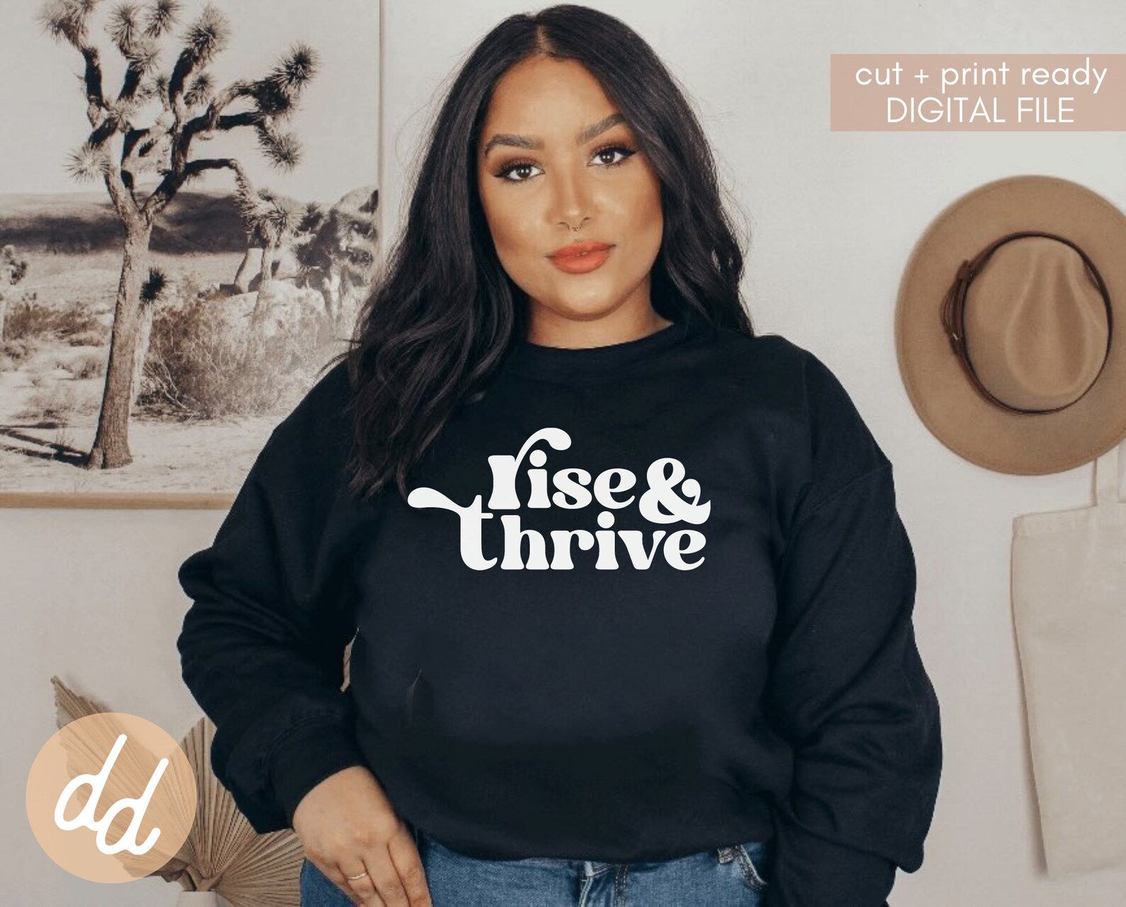 Rise and Thrive SVG Cut File Affirmations SVG Positive Quote - Etsy