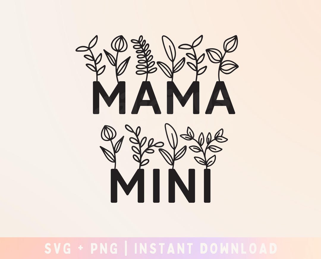 Mama and Mini Retro SVG Cut File - Mama and Me Shirts - Mother's Day ...