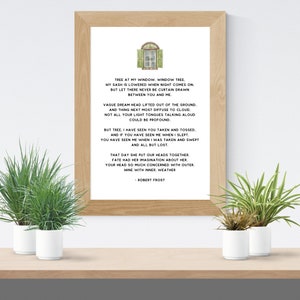 Robert Frost Poem "tree at My Window" | Digital Download Wall Art - Etsy