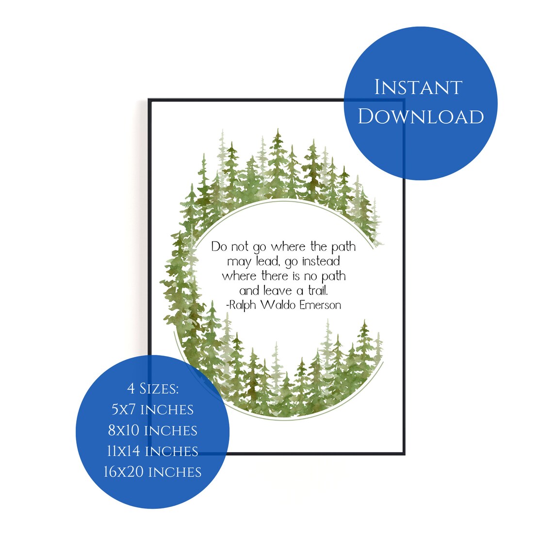 Ralph Waldo Emerson Quote Leave a Trail | Digital Download Wall Art ...