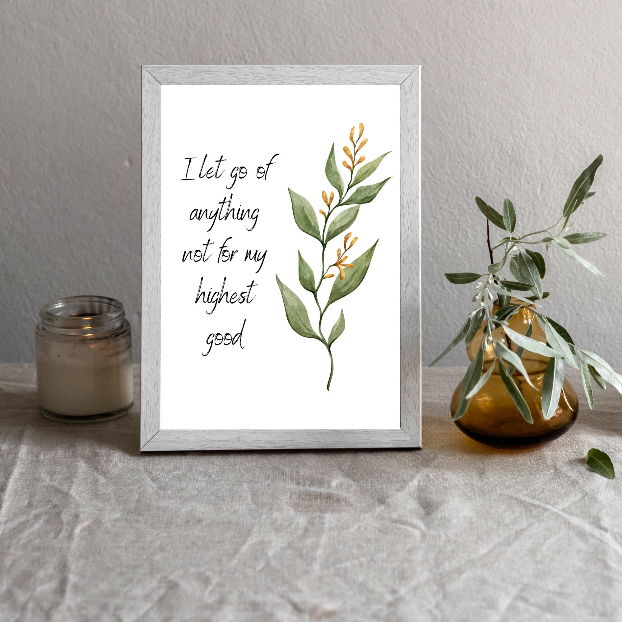 Tropical Plants and Mantras | Printable Watercolor Motivational Art for ...