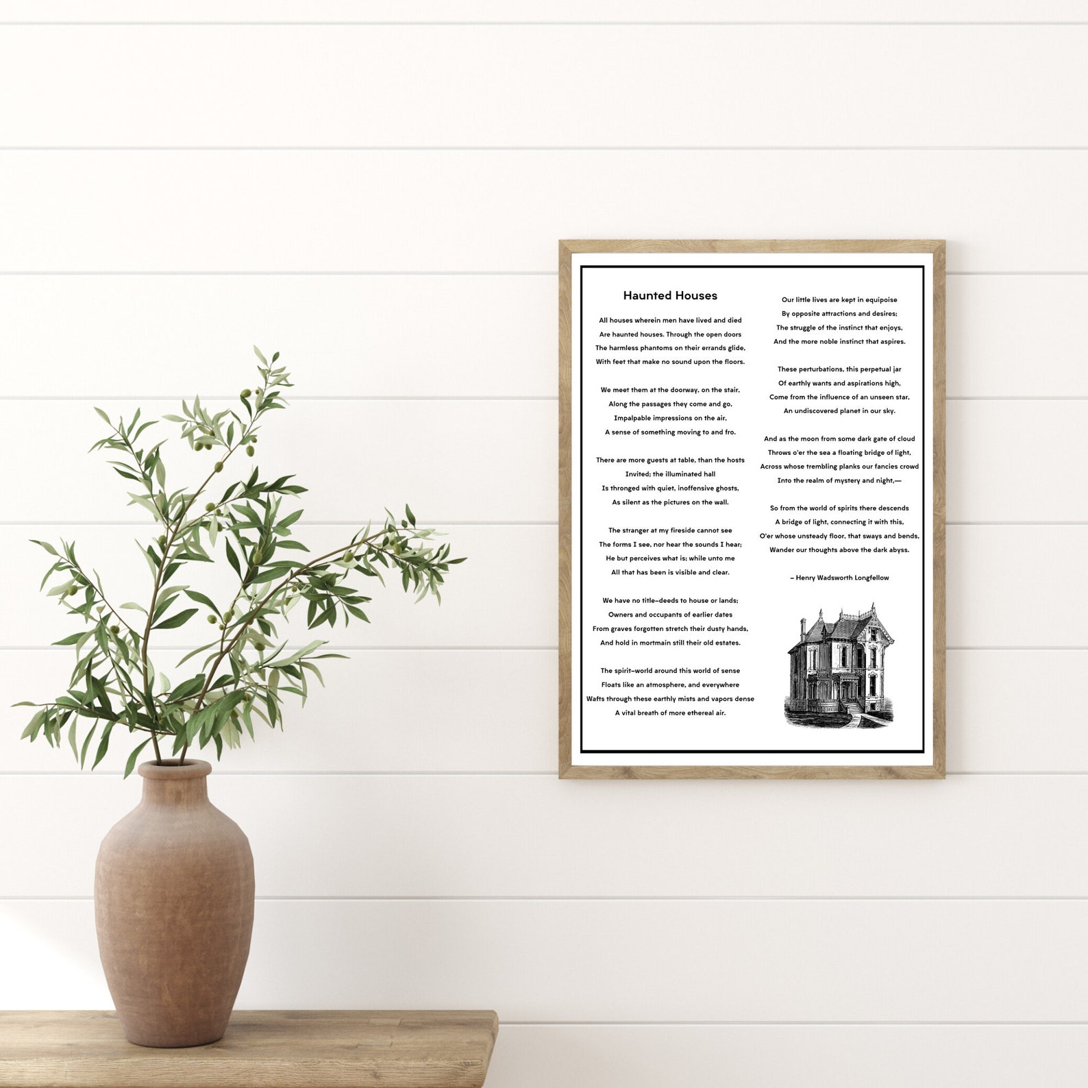 Henry Wadsworth Longfellow Poem on Haunted Houses | Digital Download ...