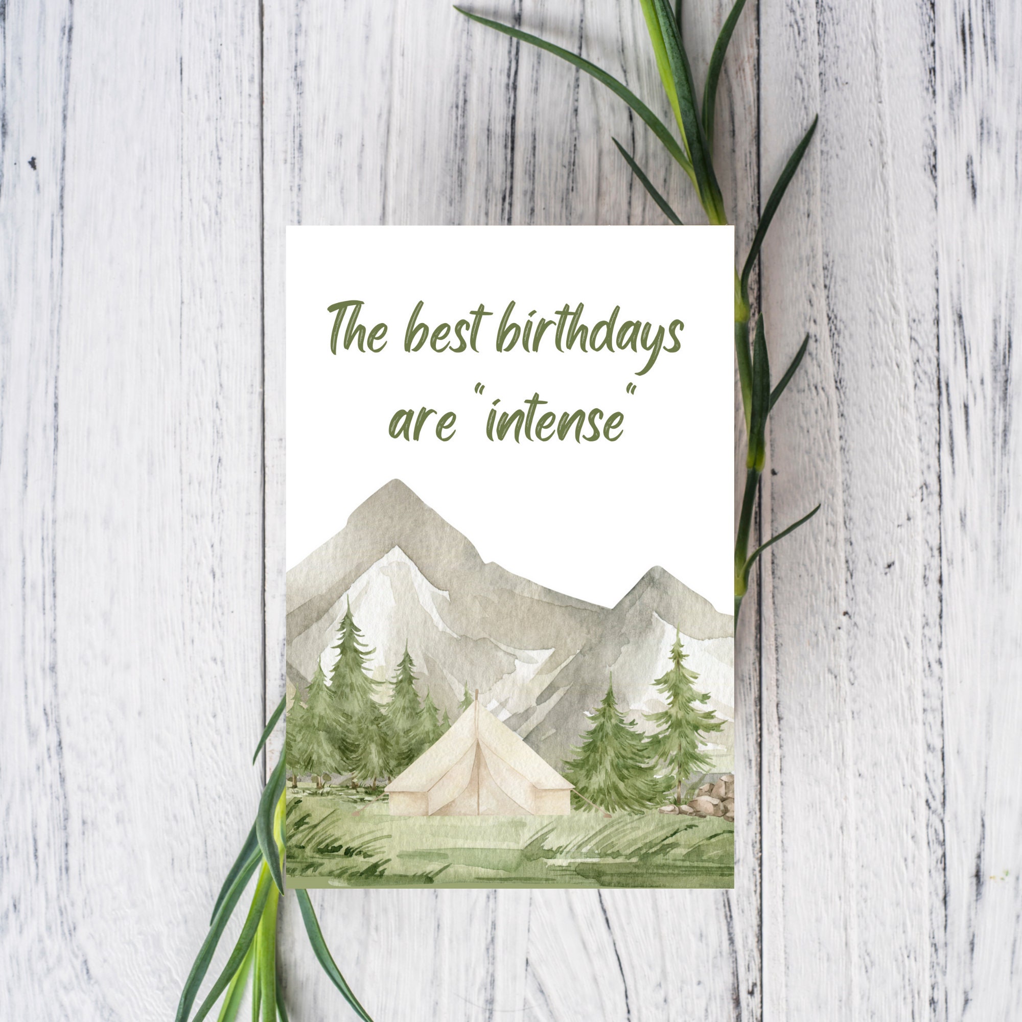 Printable Birthday Card Nature Themed | Birthday in Tents / Intense Pun ...