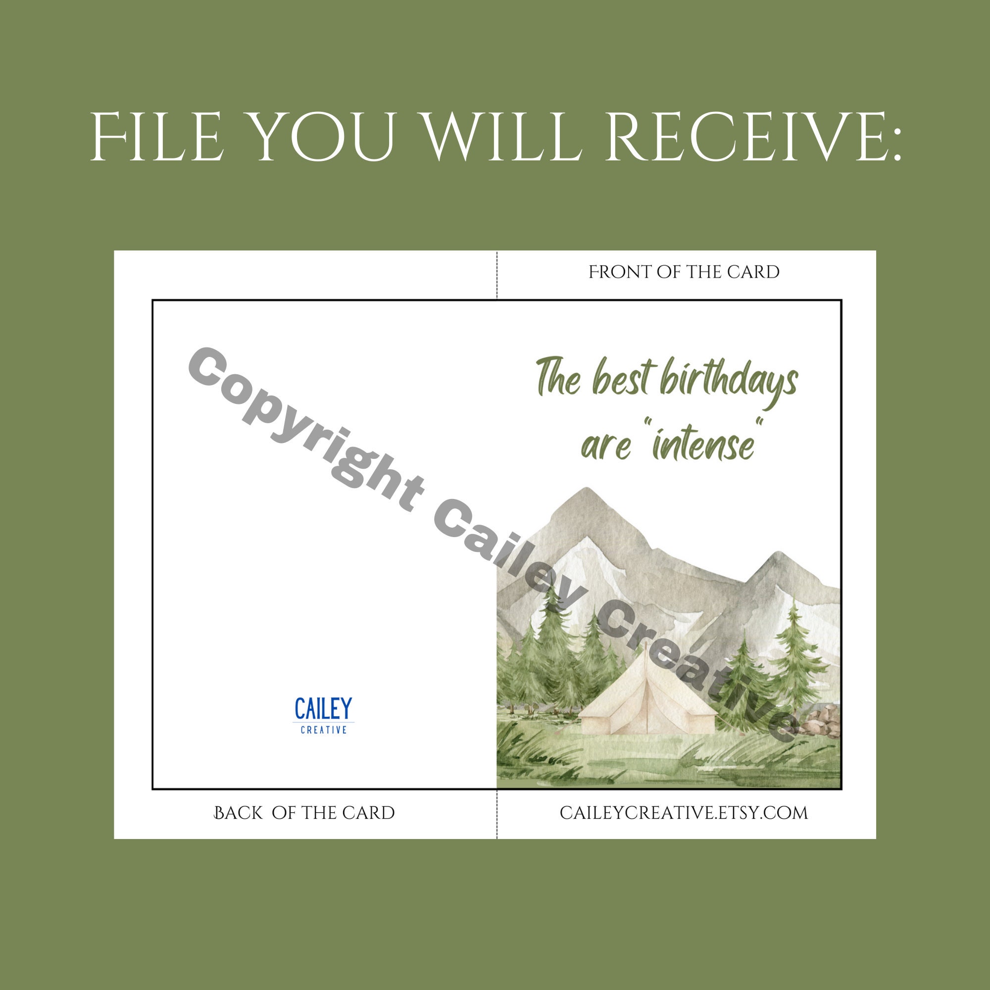 Printable Birthday Card Nature Themed | Birthday in Tents / Intense Pun ...