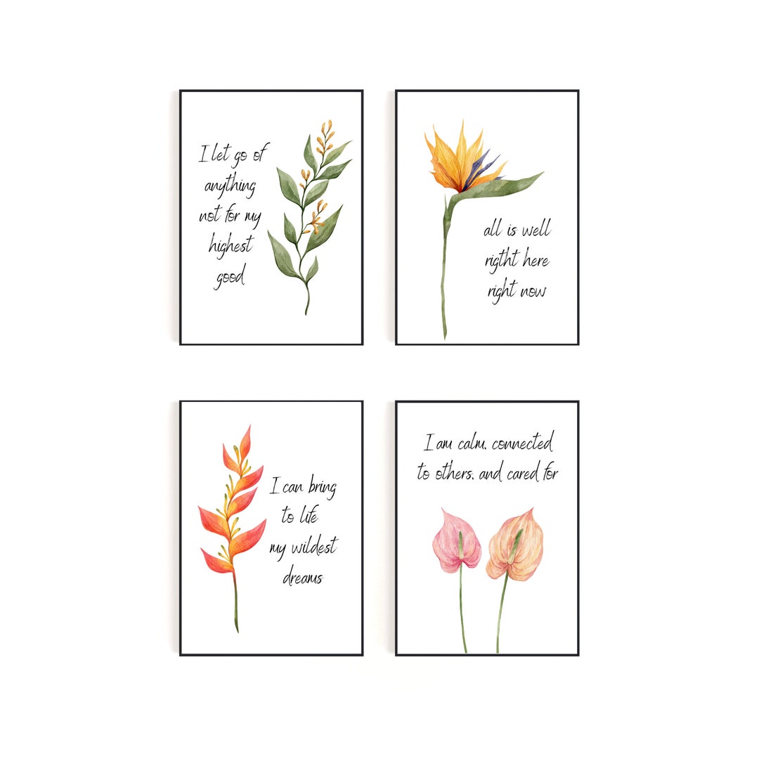 Tropical Plants and Mantras | Printable Watercolor Motivational Art for ...