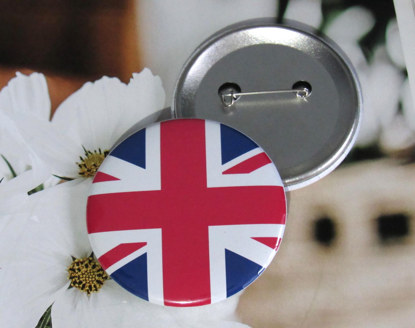 British Flag Union Jack Flag Badge Pin Gift, UK British Souvenir Red ...