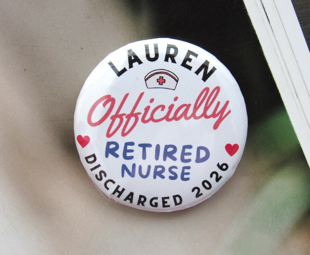 Personalised Officially Retired Nurse Badge Retirement Gift for Nurse ...