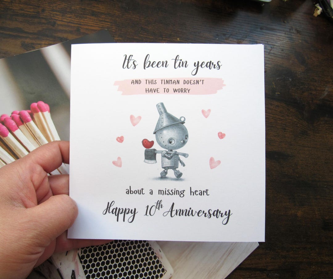 Tin 10th Anniversary Card, Funny Anniversary Card for Wife It's Been ...