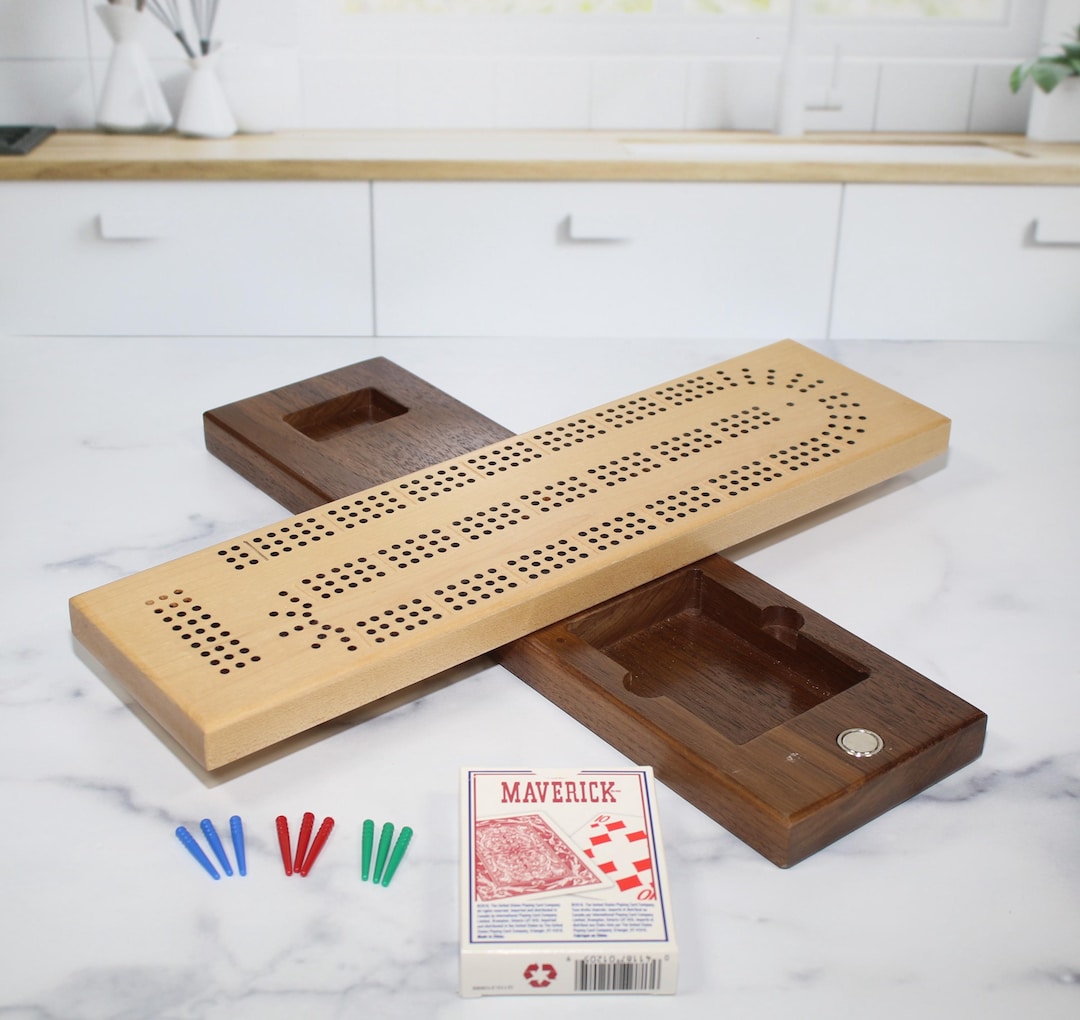 Handmade Cribbage Board, Wooden Game Board, Custom Cribbage, Gift for ...