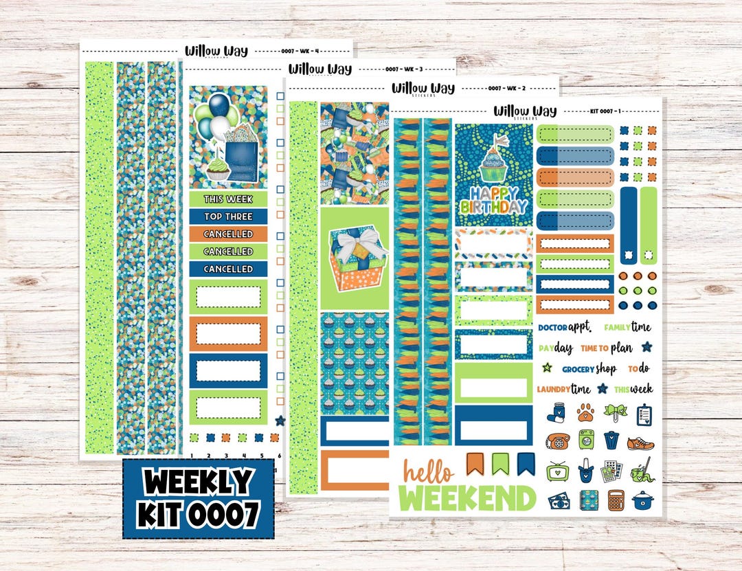 Weekly Planner Stickers Kit, Planner Sticker Kit, Planner Stickers ...