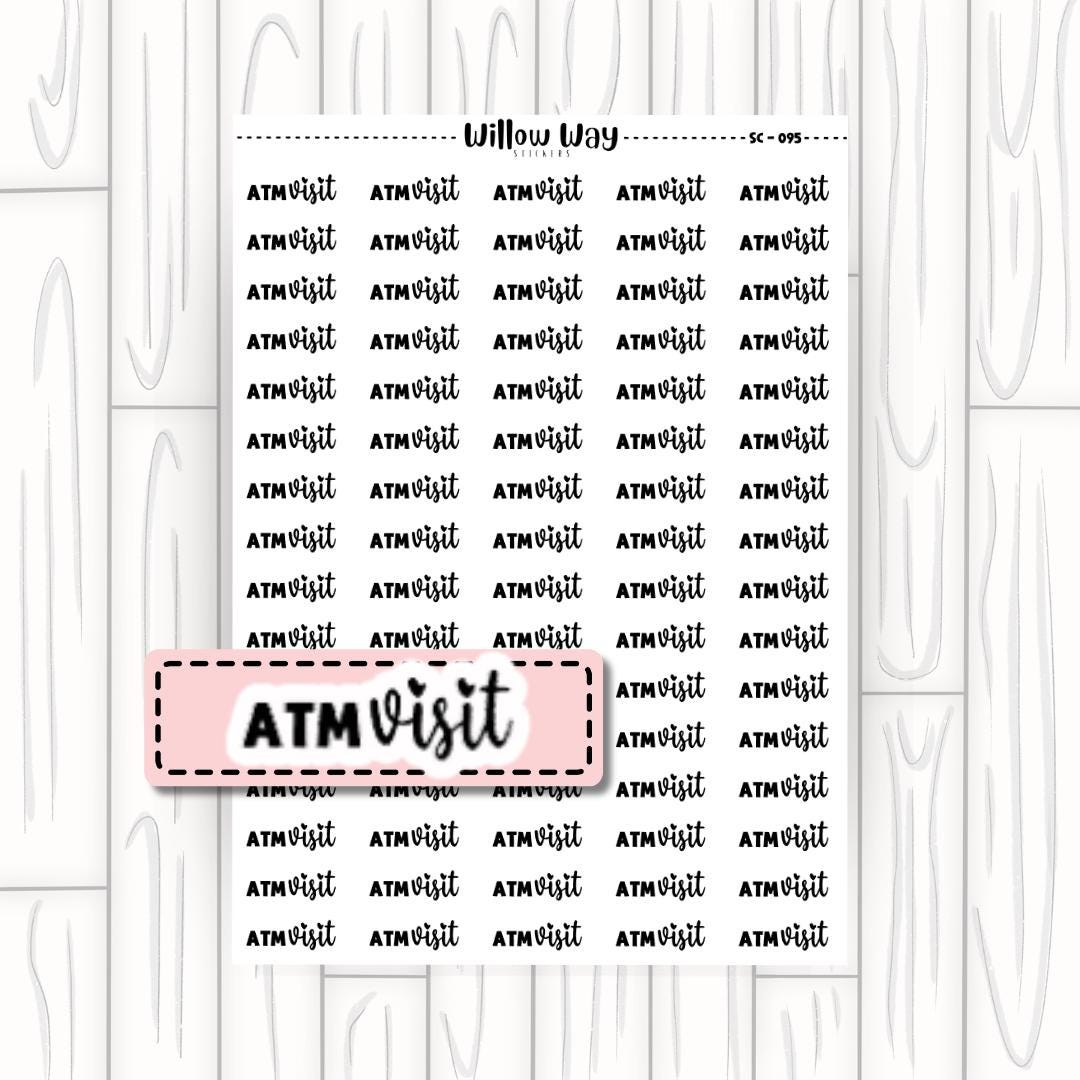 ATM Visit Script Planner Stickers, Word Stickers for Planner, Word ...