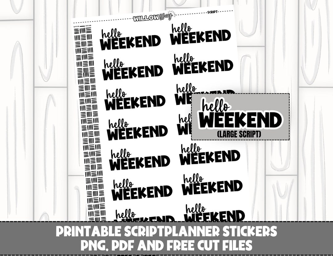 Printable Script Planner Stickers, Printable Word Planner Stickers ...