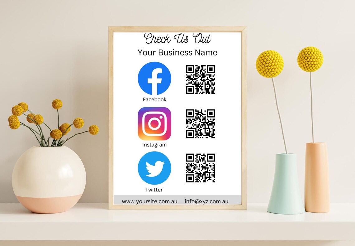 Social Media QR Code Sign Template Printable Retail Business - Etsy ...